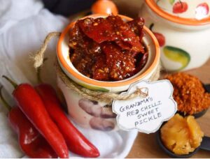 Sweet Red Chilli Pickle - Rahe Gujarati Snacks